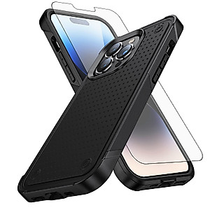 Asuwish Phone Case for iPhone 14 Pro Max 6.7 inch with Tempered Glass Screen Protector Cover and Cell Accessories Protective Slim iPhone14promax i Phone14Max Plus iPhone14 ProMax Women Men Black