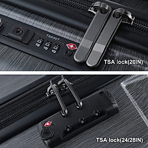 TydeCkare 2 Piece 20/28" Luggage Sets, Only 20 Inch with Front Laptop Pocket, Lightweight ABS+PC Suitcase Hardshell Carry Ons with TSA Lock & Spinner Silent Wheels, Convenient for Trips, Gray
