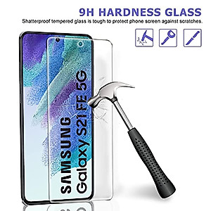 Ferilinso Designed for Samsung Galaxy S21 FE 5G Screen Protector, 3 Pack HD Tempered Glass with 2 Pack Camera Lens Protector [Case Friendly] [Bubble Free] [Easy Installation]