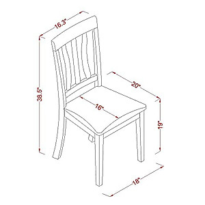 East West Furniture LGAN9-BLK-LC, 9-Piece
