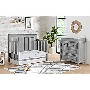 Oxford Baby Bennett 4-in-1 Convertible Crib, Rustic Gray, GreenGuard Gold Certified