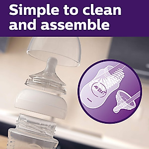 Philips AVENT Natural Glass Baby Bottle, Clear, 4oz, 4pk, SCF701/47