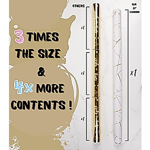 32” Gender Reveal Confetti Powder Cannon - 2 Pink Poppers - 3 Times the Size - Gender Reveal Party Supplies - Smoke Powder & Confetti Sticks