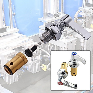 Handle Stem Assembly Fits for T&S Brass Faucets Replace 2815P, Blue Cold and Red Hot Side Spindle Assembly Valve Replacement Part