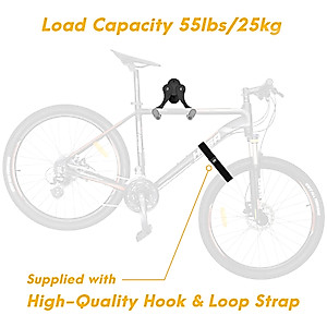 CyclingDeal Bike Wall Mount Rack - Adjustable, Extendable & Foldable - Indoor Storage Horizontal Cycling Hook Hanger Organiser - Safe & Secure for MTB, Road Bicycles in Garage or Home - Pack of 2