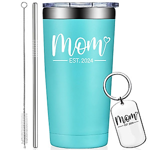 New Mom Gifts - Best Expecting Mom Gifts for Women - Mom Est. 2024-1st Mothers Day Gift for New Mom, New Mommy, Mom to be, Promoted to Mom - First Time Mom Tumbler Cup 20oz