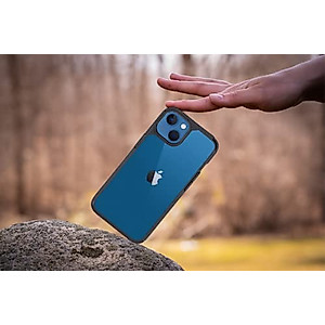 OUTERFACTOR Clear iPhone 13 Phone Case Protective Cover - Shockproof & Drop Tested - Slim Profile - Max Impact Absorption - Rugged Military Grade - Phone 13 case 6.1" Black Edges