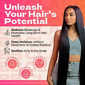 Bronner Bros Super Gro Max - Maximum Strength Hair Treatment for Dry Itchy Scalp with Vitamin E, Sage, Sulfur & Coconut Oil - Hydrate Dry Damaged Hair, Reduce Breakage, Enhance Scalp Health - 6 oz