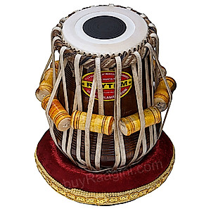 Mukta Das Tabla Set, Concert Quality, 3.5 Kilograms Chromed Copper Bayan, Sheesham Dayan with Padded Bag, Book, Hammer, Cushions, Cover, Kolkata Tabla Drums (PDI-AEB)