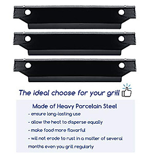 Utheer Grill Heat Plates Replacement Parts for Dyna-Glo DGC310CNP, DGC310CNP-D, DGB300CNP 3-Burner Propane Gas Grill, Porcelain Steel Heat Shield Tent Flavor Bars Flame Tamer Parts, 3 Pack