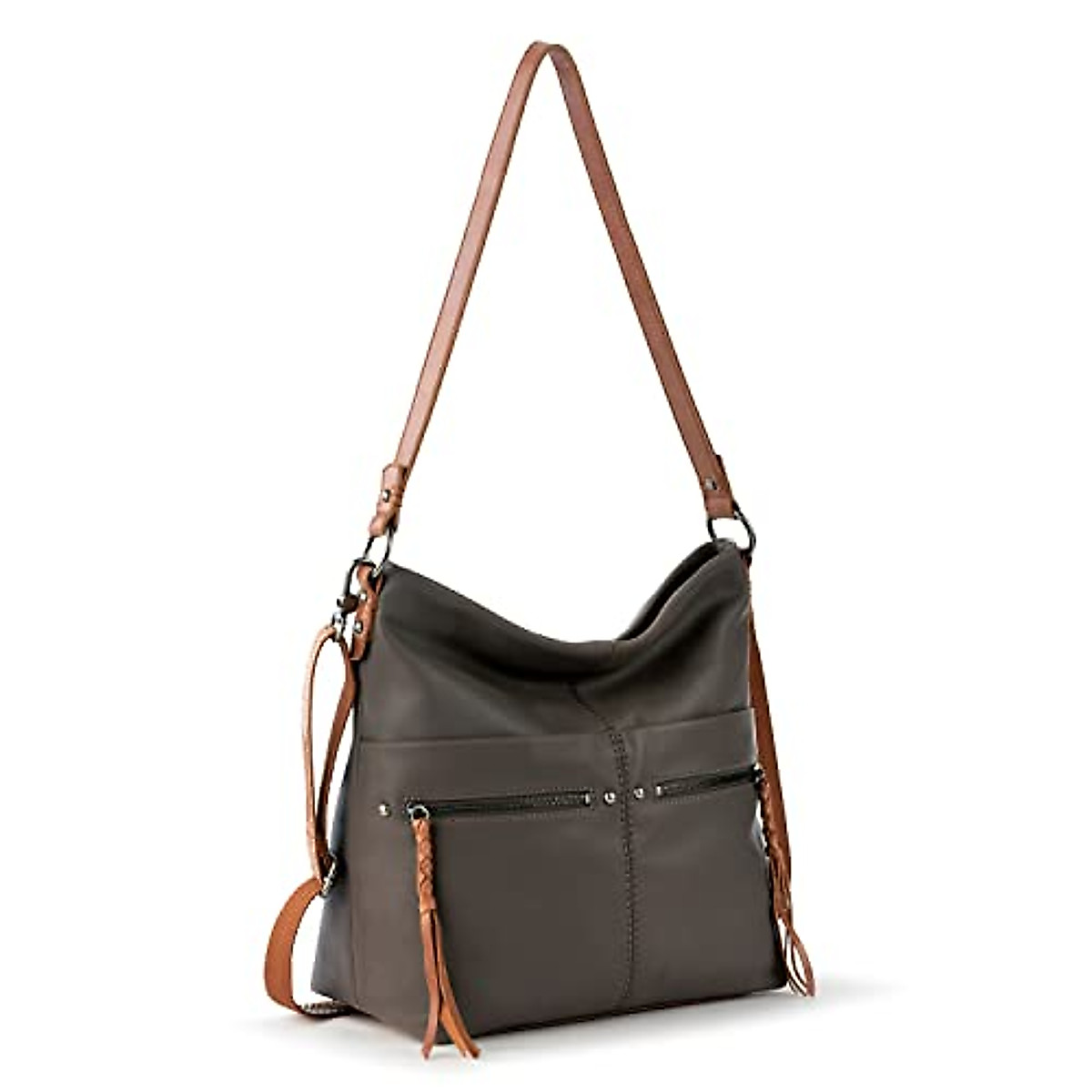 The Sak Womens Ashland Bucket Bag In Leather, Slate, One Size US