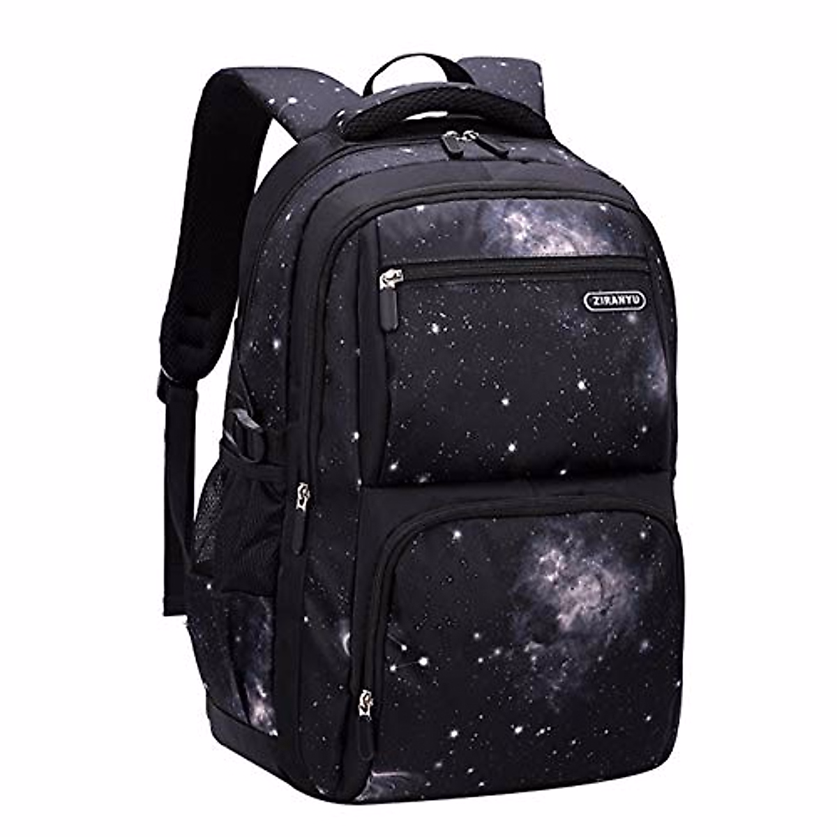 JiaYou Space Pattern Galaxy Backpack Boys Primary Junior Middle School Daypack Men High Middle School Laptop Bag(Black Star,Backpack Only)
