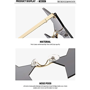 ENTHYI Rimless Star shape Sunglasses Personality Sun Glasses for women/men Party glasses personality pentagram eyewears