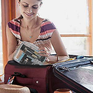 ANRUI TSA Approved Toiletry Bag, Quart Size Travel Toiletry Bags, Clear Toiletry bag Carry On Airport Airline Compliant Bag, Clear Pouch Bag 3 Pack, Grey