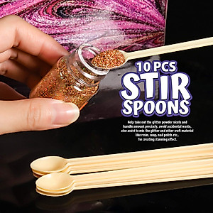 Holographic Fine Glitter, LEOBRO 15 Colors Extra Fine Resin Glitter Powder, Craft Glitter for Resin Jewelry Art Crafts Making, Cosmetic Glitter for Nail Body Face Hair, with 10 PCS Stir Spoons