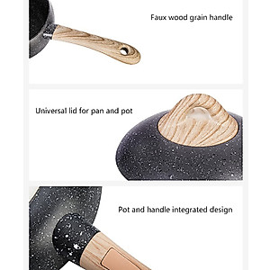 Amercook Spherical Non Stick Wok with Lid, Frying Pan and Pot Set, Small Skillet PFOA Free, 6 Inch