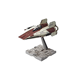 Revell (Bandai Original 01210 Star Wars A-Wing Starfighter 1:72 Scale Unbuilt/Pre-Coloured/Clip-Together (Non-Glue) Plastic Model Kit with Display Base