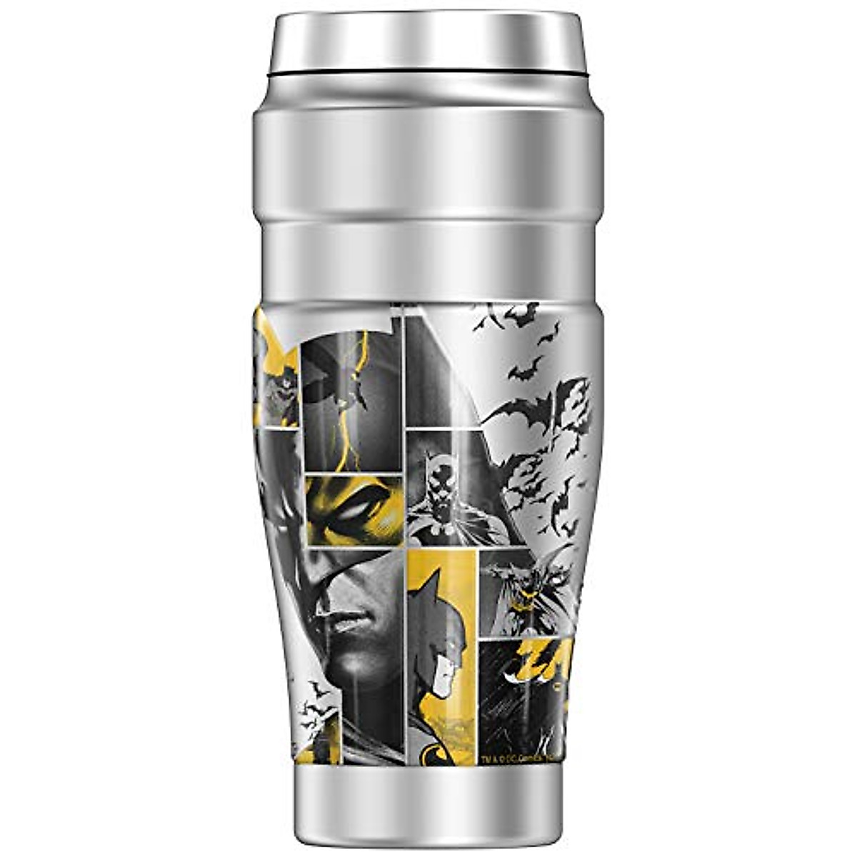 THERMOS Batman 80 Years Bat Panels, STAINLESS KING Stainless Steel Travel Tumbler, Vacuum insulated & Double Wall, 16oz