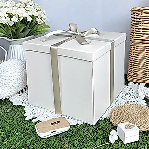 YINUOYOUJIA Large Gift Box 12x12x10 Inches,White Gift Boxes for presents,Birthday Gift Box,Present box Gift Box Packaging for Valentine's Day,Mother's Day,Christmas,Anniversaries…