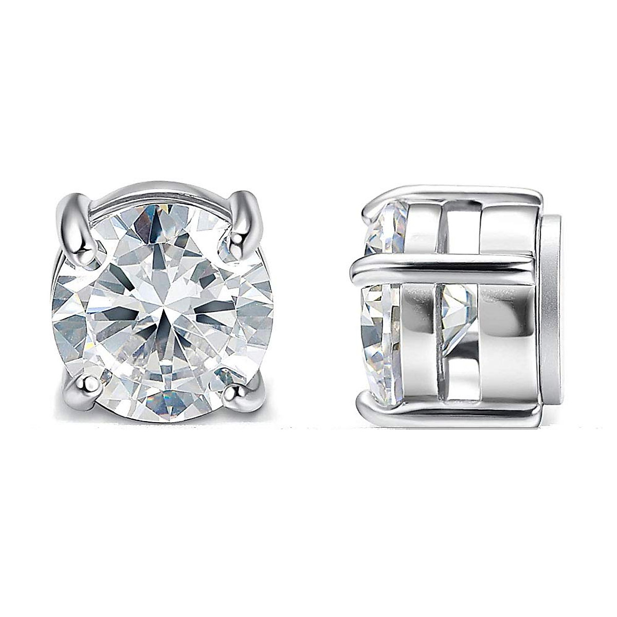 Stainless Steel Magnetic No Piercing Fake Gauges Earring Studs,for Non Pierced Ears,Black,Silver,Colorful,Hypoallergenic