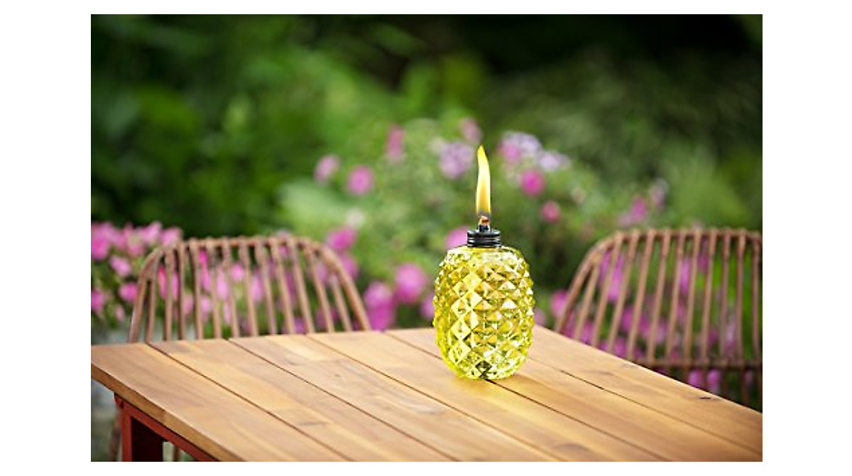 TIKI Green Glass Pineapple Torch – Versatile Outdoor Decorative Lighting