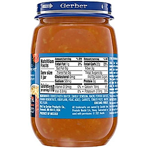 Gerber Mealtime for Baby 3rd Foods Veggie Power Baby Food Jar, Pasta Marinara, Non-GMO Pureed Baby Food for Crawlers, 6-Ounce Glass Jar (Pack of 12 Jars)
