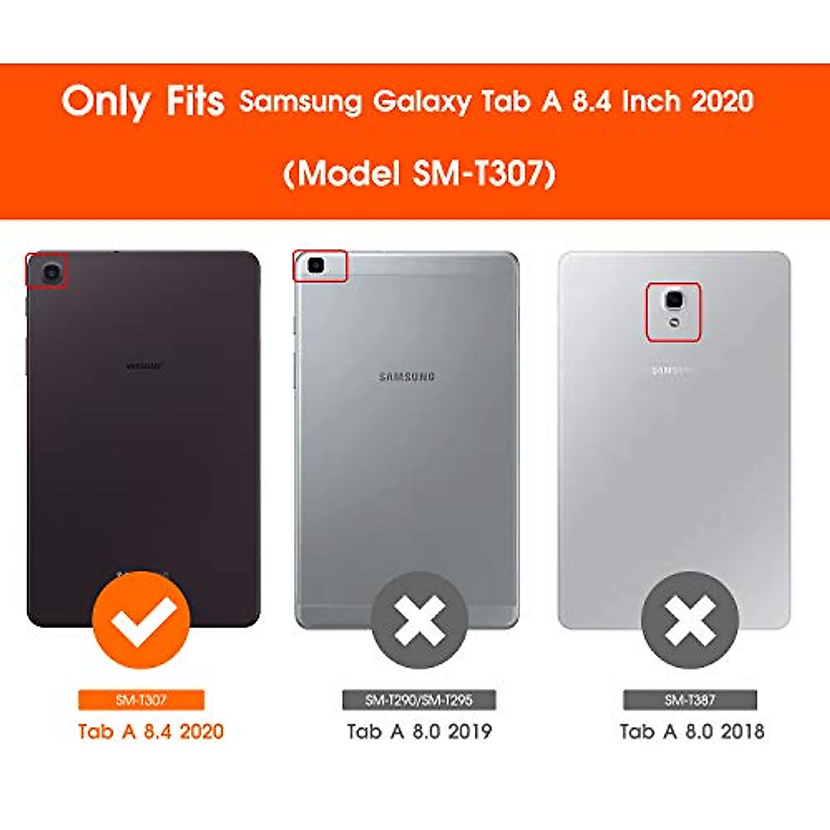 Soke Galaxy Tab A 8.4 Case 2020, Premium Shock Proof Stand Folio Case, Multi- Viewing Angles, Hard TPU Back Cover for Samsung Galaxy Tab A 8.4 inch Tablet [SM-T307],Black