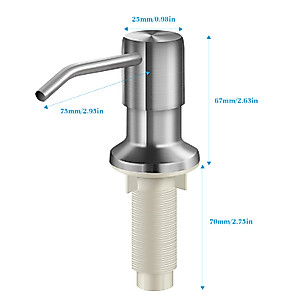 Soap Dispenser for Kitchen Sink and Extension Tube Kit, Stainless Steel Soap Dispenser with 47 Inches Tube Connects Directly to Soap Bottle, Hand and Dish Soap Dispenser Pump （Brushed Nickel）