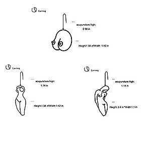 3 Pairs Cute boob earrings Abstract gold female Body Earrings Picasso women shape earrings wire face earrings-3 pairs