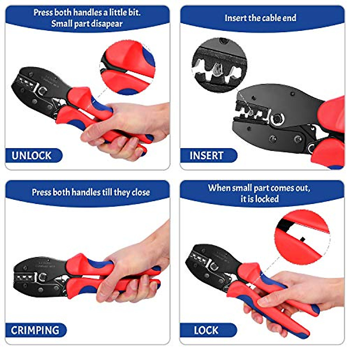 Kohree Solar Crimping Tool Cable Connector, with 6pcs Male Female Solar Connector + 2 Pcs Spanners Wrench + 1 Pcs Wire Crimper + 1 Pcs Tool Kit for 2.5/4/6mm² Solar PV Wire