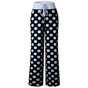 Elsofer Women's Pajamas for Women Comfy Casual Polka Dot Pjs Lounge Pajama Pants (M, Black5)