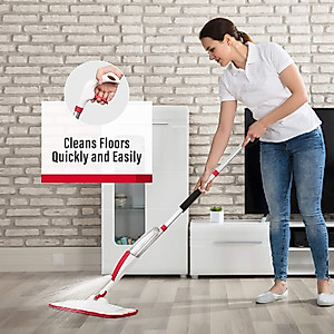 Mops for Floor Cleaning Wet Spray Mop with a Refillable Spray Bottle and 6 Washable Microfiber Pads Home or Commercial Use Dry Wet Flat Mop for Hardwood Laminate Wood Ceramic