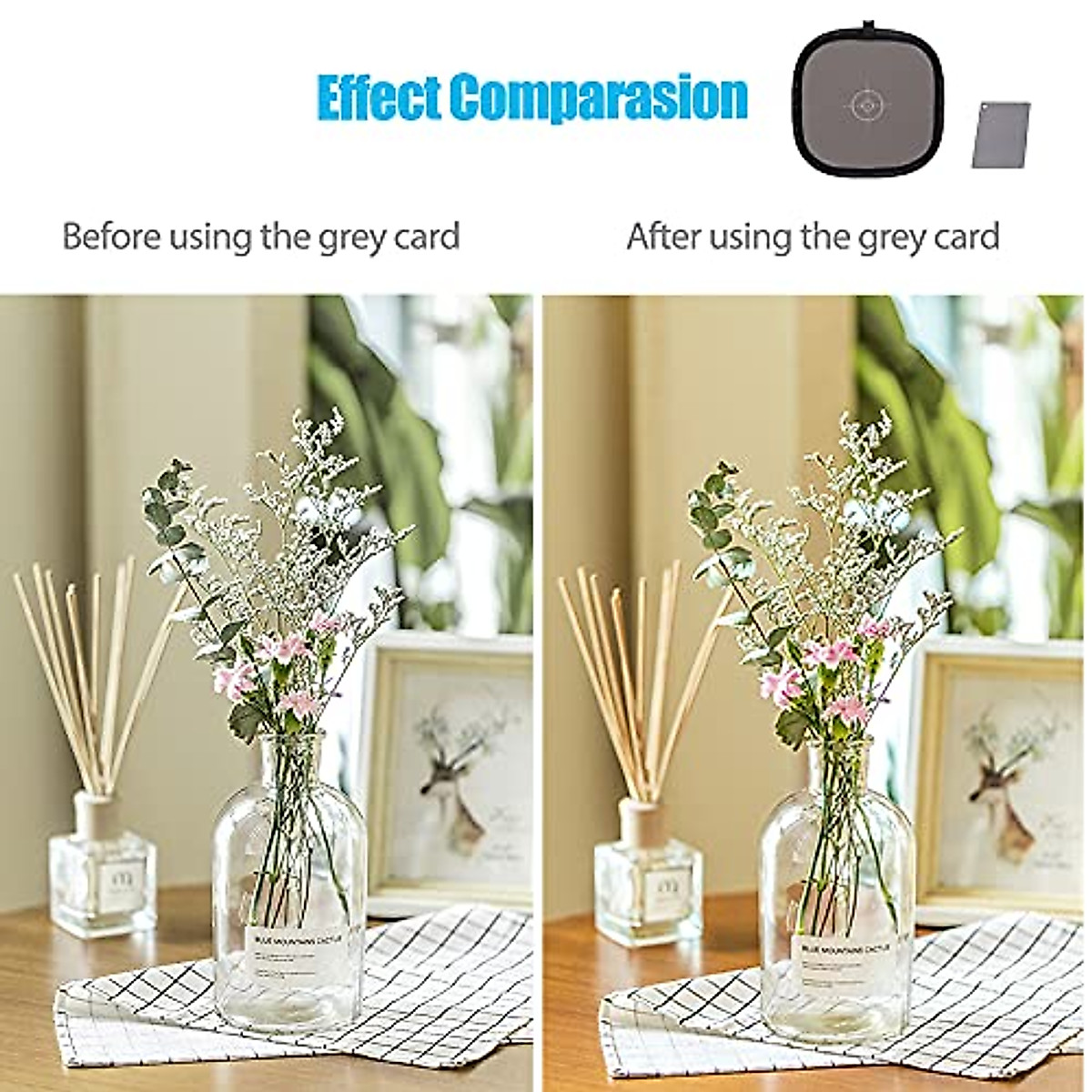 Small Grey White Balance Card 18% and Grey Reference Reflector Board with Carrying Bag Photography Card Custom Calibration Camera Checker Video, DSLR and Film