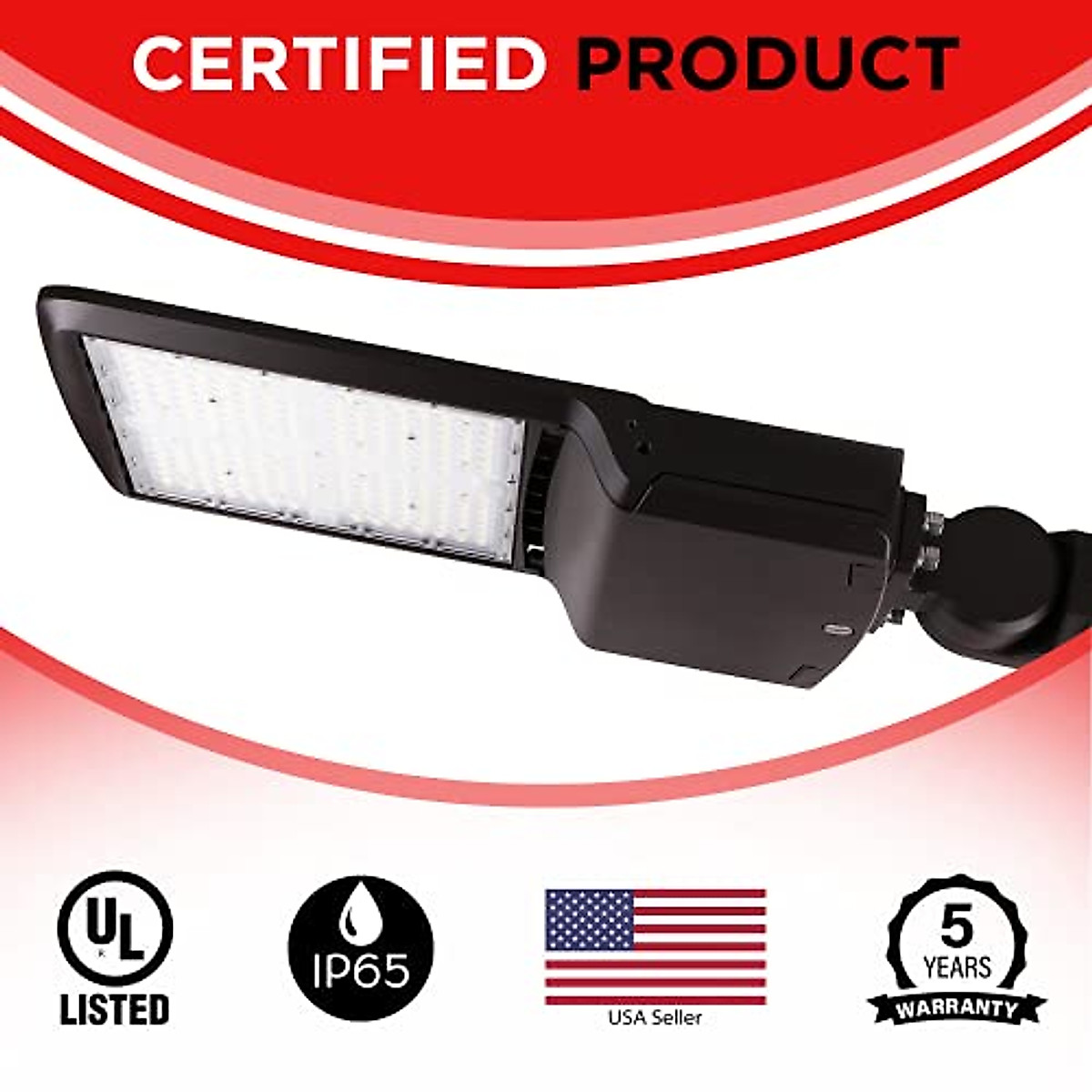 Shine LED 300W Parking Lot Flood Light AL3 Series, 5700K, 45000lm, 145lm/W, Slip Fitter Mount, DLC, UL Certified, IP65 Rated, Outdoor Street, Parking Lot, Security Flood Light