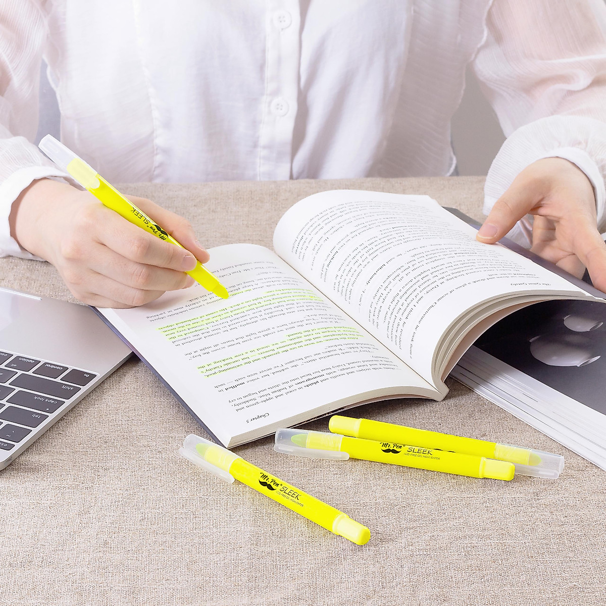 Mr. Pen- Gel Highlighters, Bible Highlighter, Pack of 20, No Bleed Highlighter, Yellow Highlighters, Dry Highlighter, Bible Study Highlighter, Bible Journaling Supplies, Bible Markers for Tabs