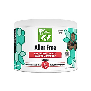 ONLY NATURAL PET AllerFree Advanced Allergy Support for Dogs w/Quercetin & Probiotics - Immune, Respiratory, Skin & Coat Health - Itchy Paws & Licking - Bacon-Flavored 60 Soft Chewable
