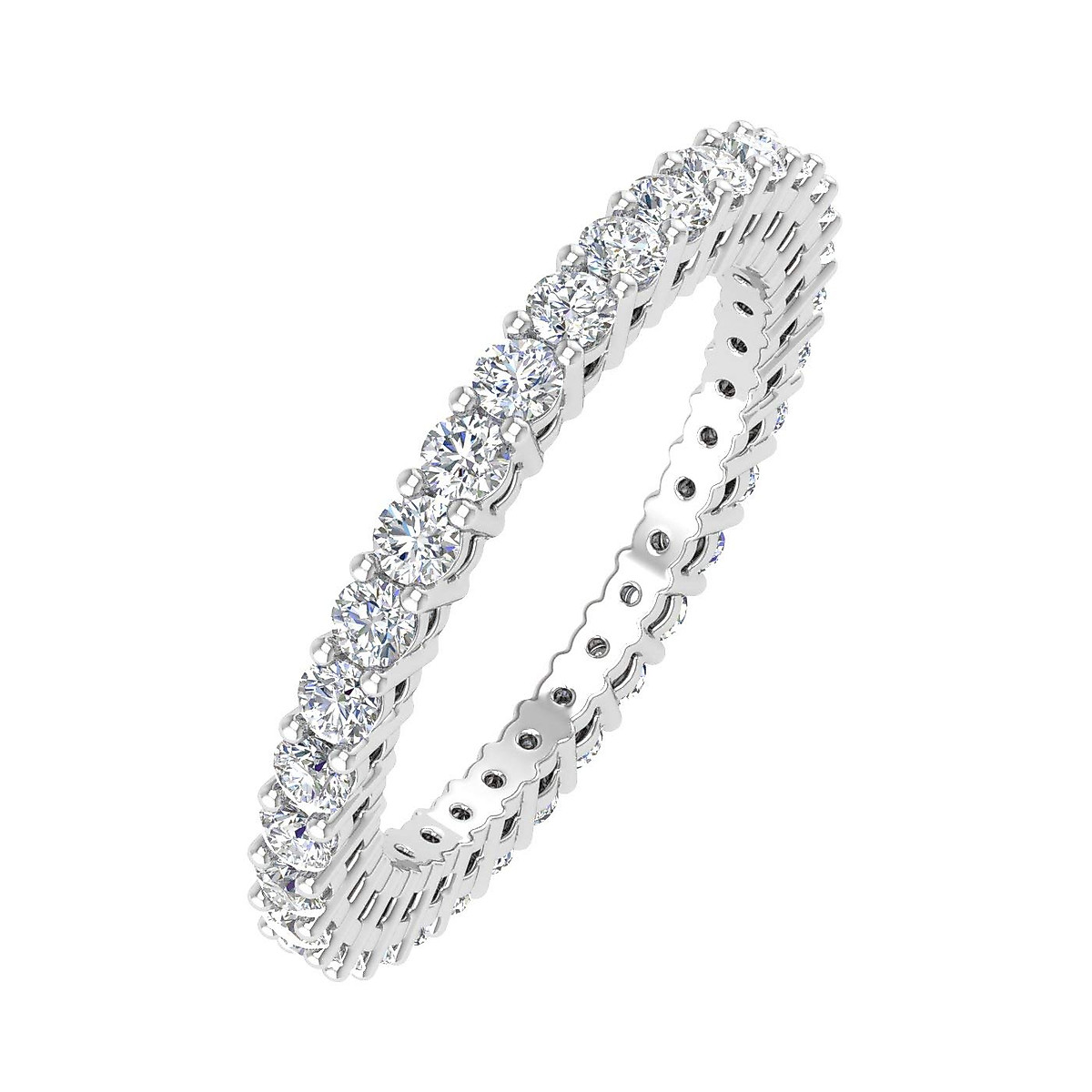 1 Carat Diamond Eternity Wedding Band in 14K White Gold (Ring Size 7.5)