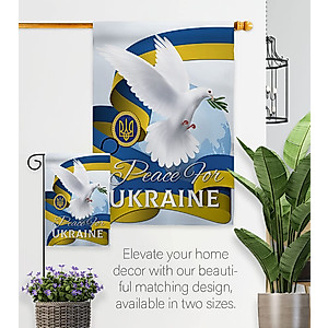 Ukrainian Decorations Home Decor Banner Room Wall Art Patio Lawn Front Porch Outdoor Small Tapestry Yard Sign Wall Hanging Stand with Bandera de Ukraine Garden Flag Peace Gifts Made In USA