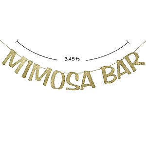 Mimosa Bar Sign Banner Gold Glitter Decorations for Bridal Shower Champagne Brunch Baby Shower Wedding Engagement Birthday Party Graduation Fiesta
