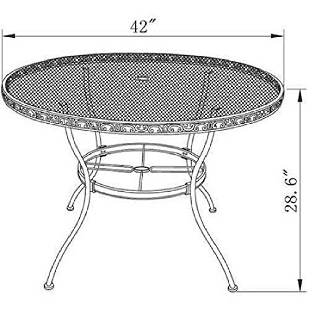 Better Homes and Gardens Clayton Court 5-piece Patio Dining Set, Wrought Iron Table and 4 Chairs, Red Cushions, Seats 4