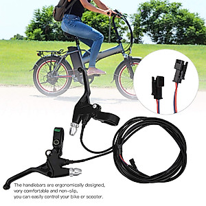 Demeras Brake Lever Handle,1Pair E-Scooter Brake Electronic Handlebar Brake Lever E‑Bike Conversion Accessory Clutch Levers for Mountain Bike, Folding Bike