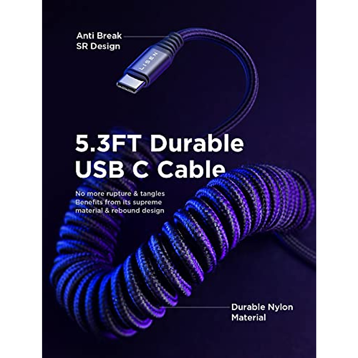 USB C Car Charger Adapter - LISEN 96W 3 Port USB Car Charger Fast Charging Dual PD&QC3.0 with 5.3ft Fast Charge Type C Car Charger Compatible with Samsung Galaxy S22 S21 Note 20 Pixel iPad Pro iPhone