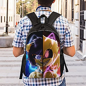 Hei Bai.JZQ Outdoor Durable Multifunction Casual Canvas Bag Cartoon Backpack Daypack Bookbag