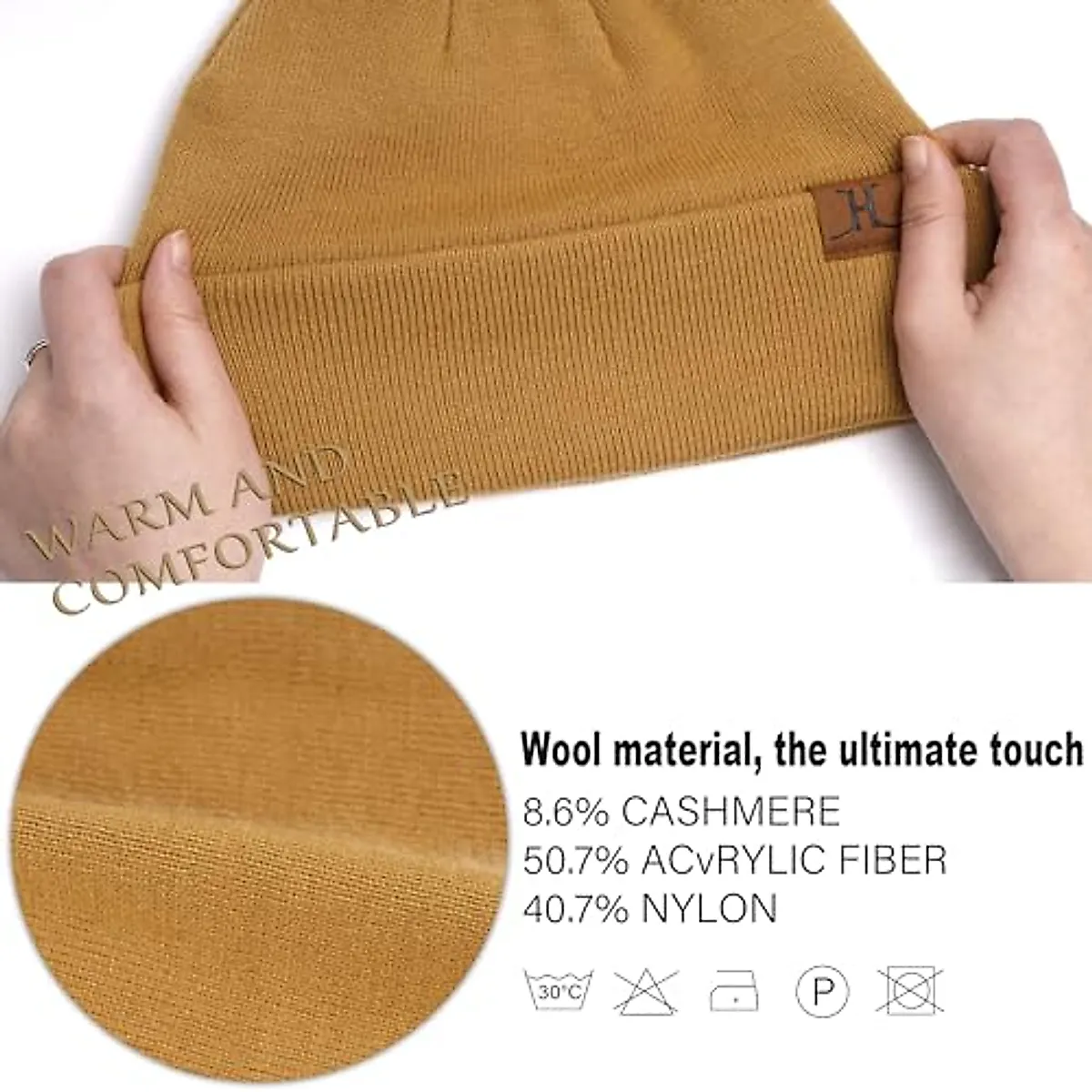 Mens Winter Warm Beanie Hats Long Scarf Neck Touchscreen Gloves Set Ribbed Knit Skull Caps Scarves Gloves for Women Man Brown