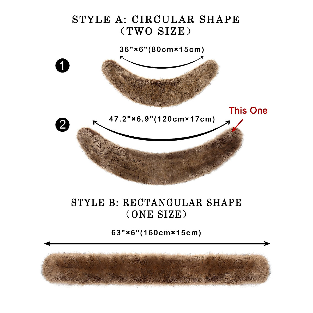 LA CARRIE Women's Faux Fur Collar Scarf Wrap Shawl Cold Winter Warmer(Raccoon,120cm,47.2in)