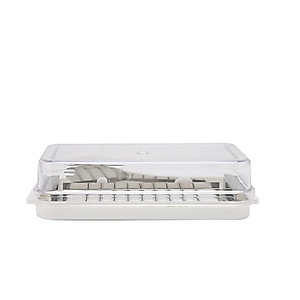 Fdit Stainless Steel Butter Preservation Box Butter Box With Lid, Butter Partition Storage Box Container With Transparent Cover For Kitchen(1#)