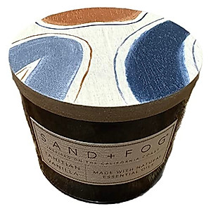 Sand + Fog Tahitian Vanilla Candle in a Glass Jar with Wood Lid - 12 oz. (Black)