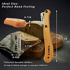 SIMOX Premium Bread Lame, Bread Scorer Blade with Crafted Wooden Handle & 5 Blades, Bread Scoring Tool/Bread Lame with Protective Cover