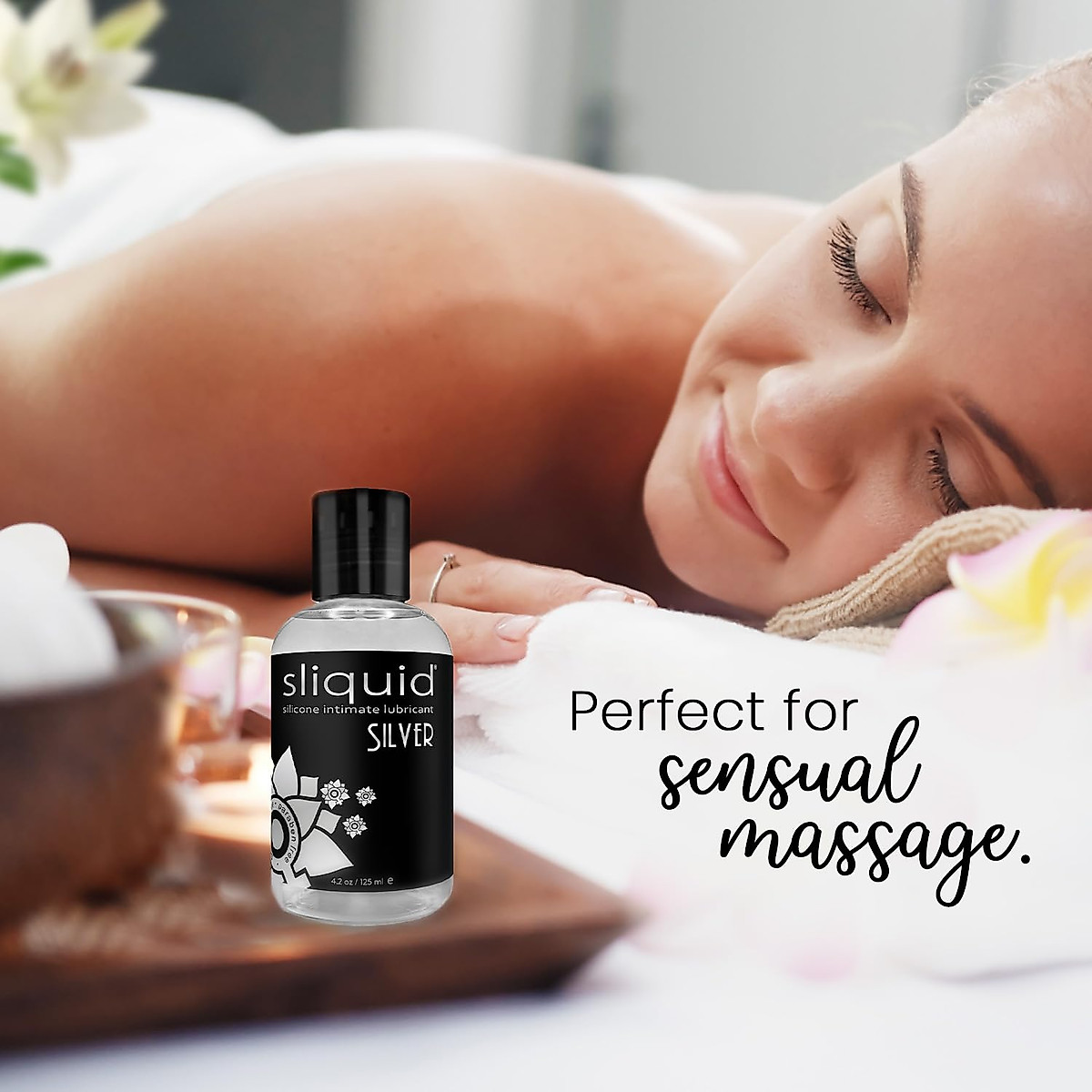 Sliquid Silver Intimate Lubricant - Silicone Lube for Women/Men/Couples, Hypoallergenic Lube, Silicone Lubricant, Waterproof, Unscented, 8.5 Fl Oz