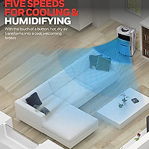Honeywell CL201AE 470 CFM Indoor Evaporative Air Cooler (Swamp Cooler) with Remote Control in Silver